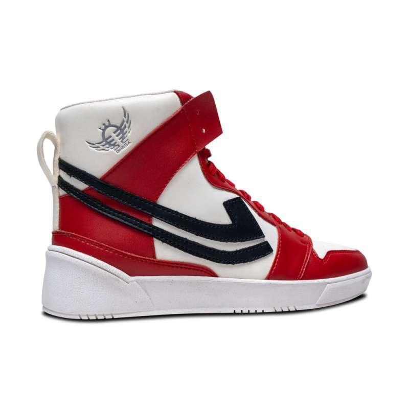 Jual Sepatu Sneakers Pria Tali - Omega Highcut (HC) White Red di Seller ...