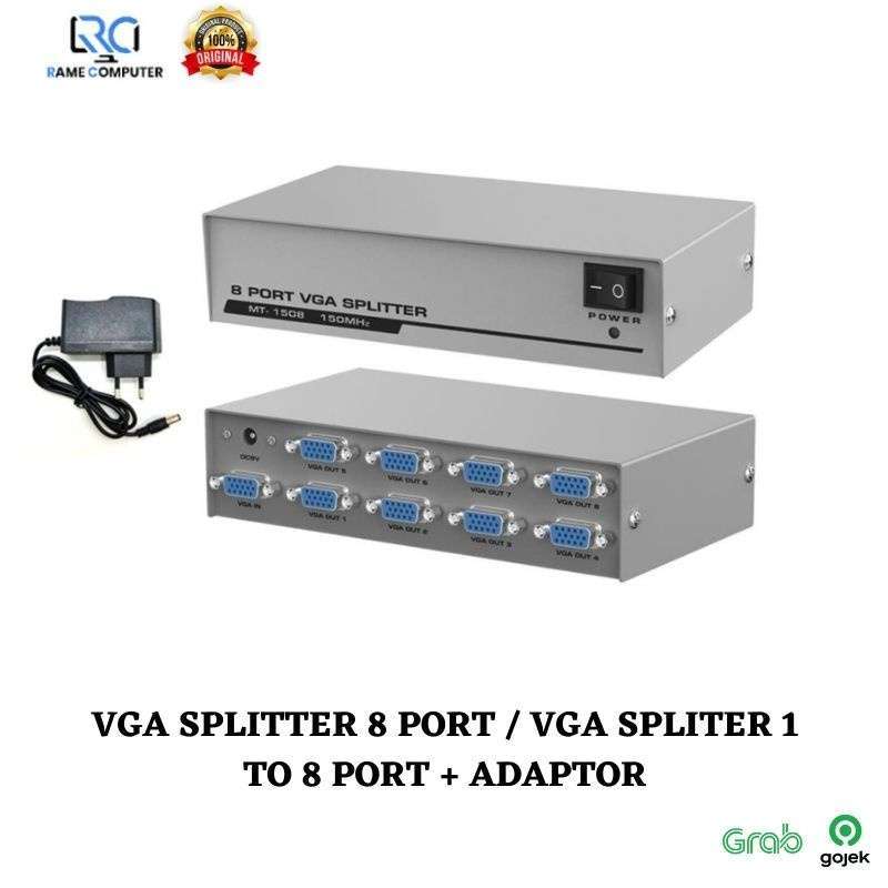 Jual VGA SPLITTER 8 PORT / VGA SPLITER 1 TO 8 PORT + ADAPTOR di Seller ...