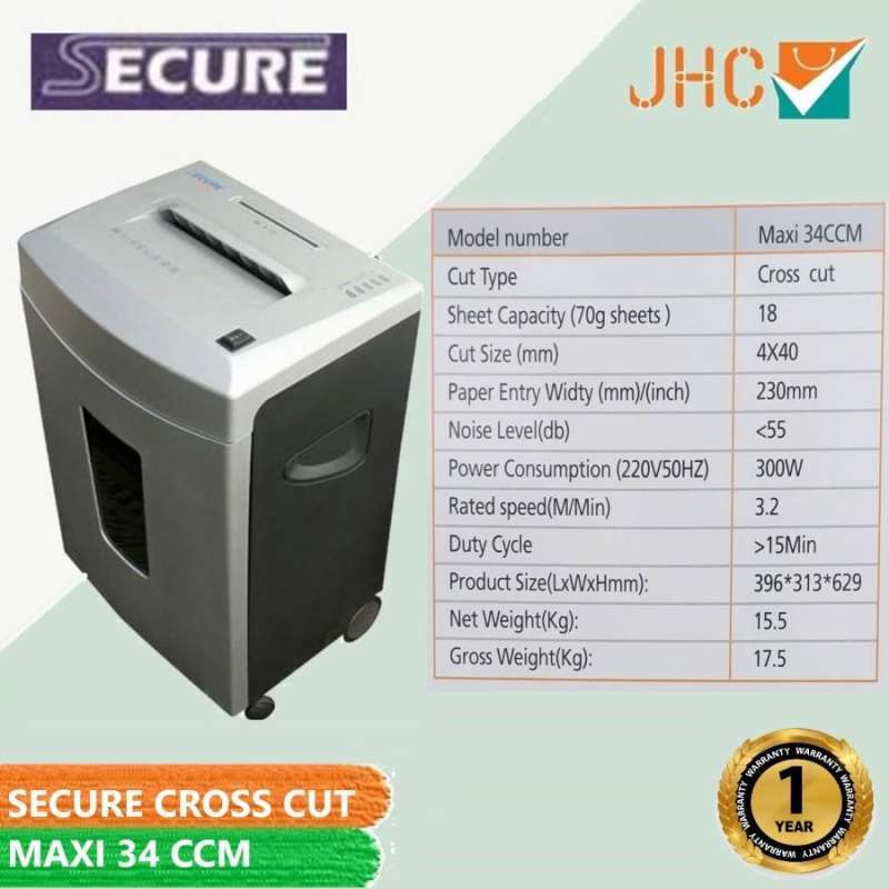Jual SECURE MAXI 34 CCM - Mesin Penghancur Kertas/Paper Shredder MAXI ...