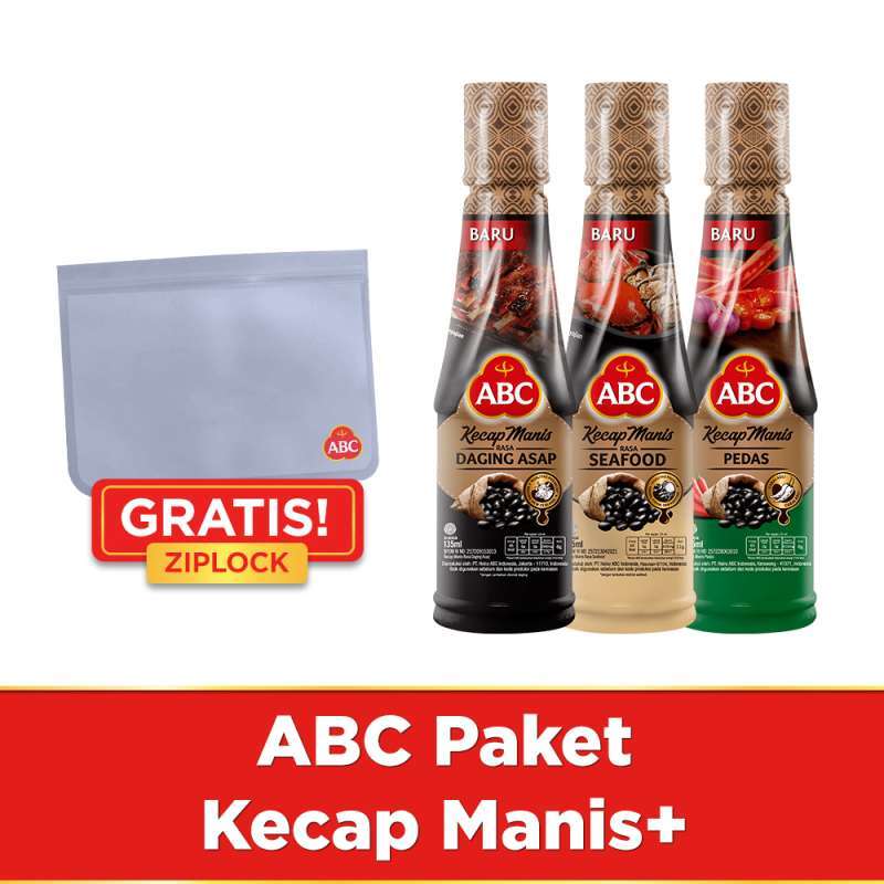 Promo ABC Bundling Kecap Manis Daging Asap 135ml, Seafood 135ml, Manis Pedas 135ml Diskon 61% di ...