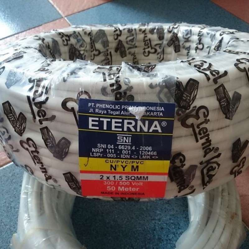 Jual Kabel Eterna Nym 2x1,5 / Kabel Listrik Eterna Nym 2x1,5 / Roll 50 M Di Seller Ksm Store ...