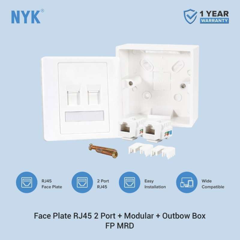 Jual Face Plate Rj45 2port+ Modular+ Outbow Box - Fp Mrd Di Seller ...