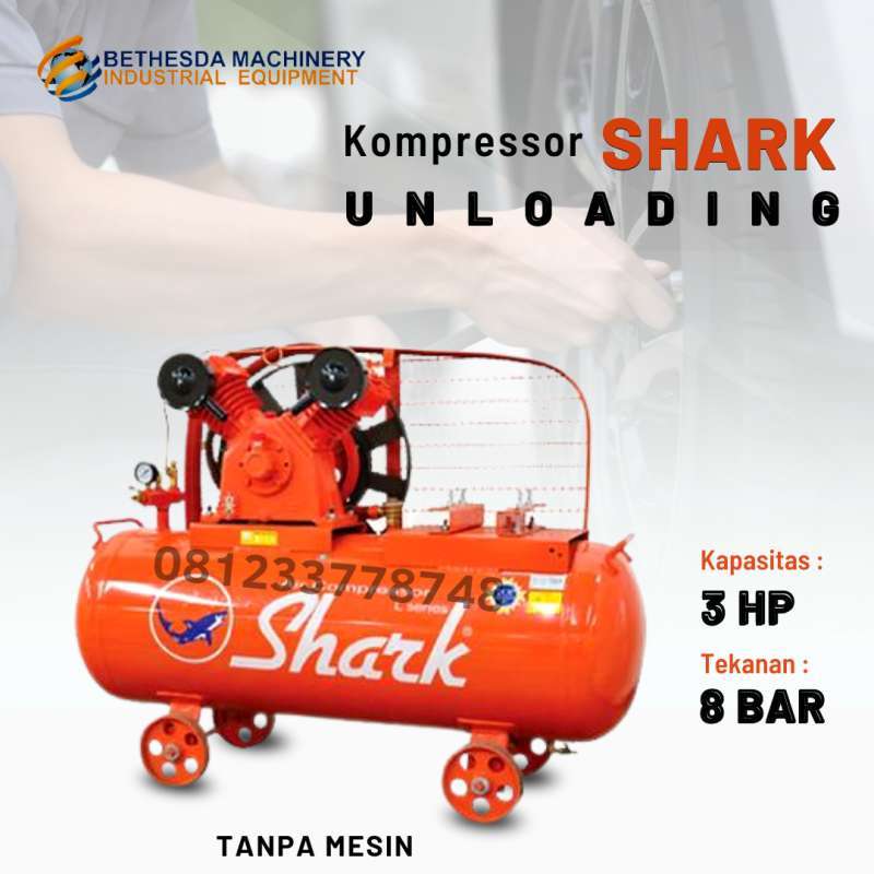 Jual Kompresor udara 3 HP Unloading Shark 3 hp Kompresor Kosongan di ...