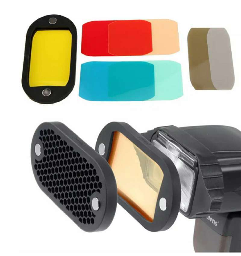 Jual Selens Speedlite Flash Honeycomb Grid Color Gel Set Diffuser ...