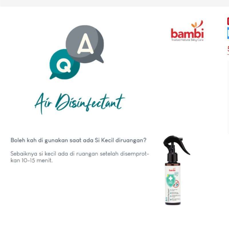 Jual Bambi Air Disinfectant 120ml Di Seller Mom&child - Mom&child ...