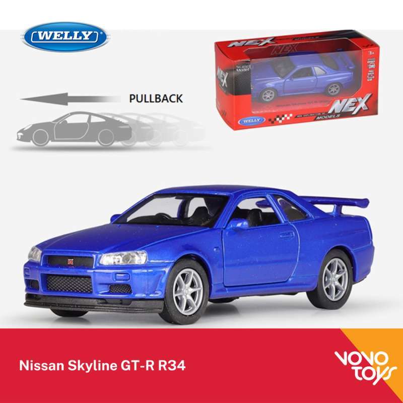 Jual Welly 1/36 Nissan Skyline GT-R R34 Diecast Model Car di Seller ...