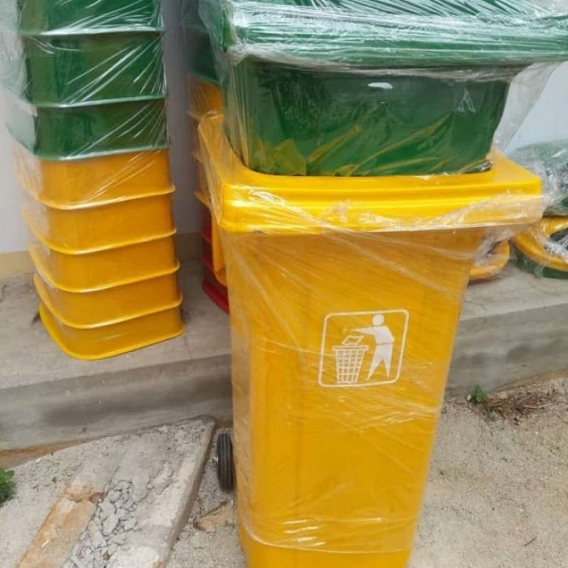 Promo tong sampah fiberglass sulo atau roda vol 120L 02 - Merah ...