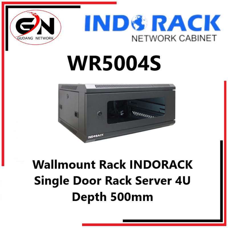 Promo Wallmount Rack INDORACK Single Door Rack Server 4U Depth 500mm ...