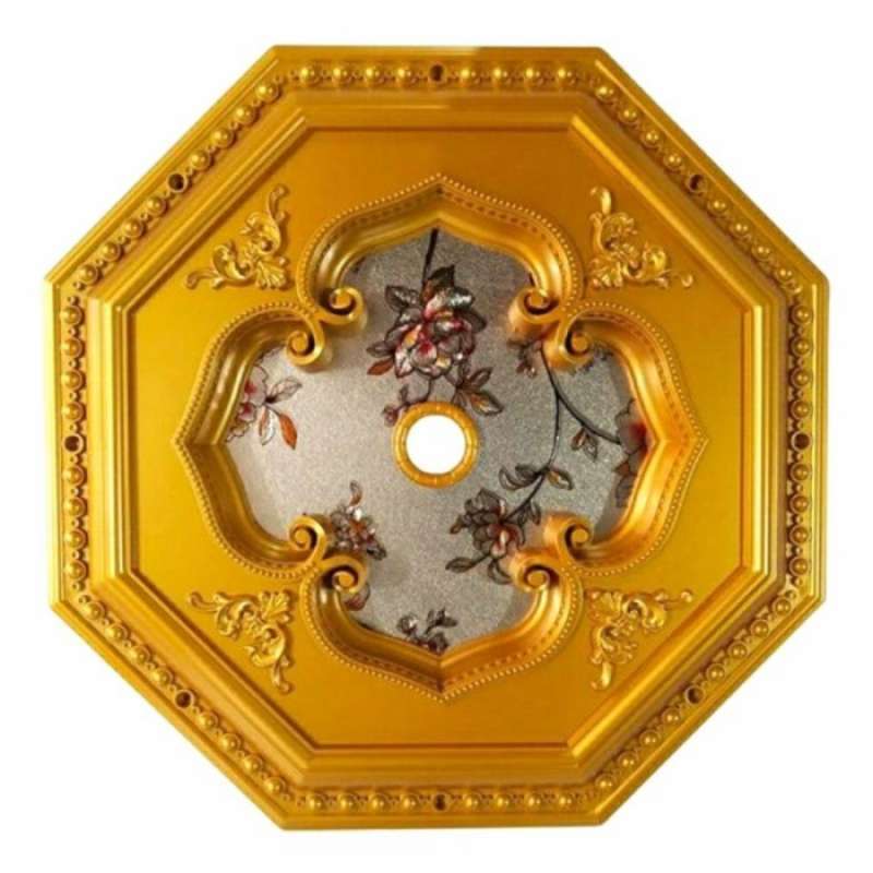 Promo Ornamen Plafon / Ceiling Pvc Fitting Lampu 60 X 60Cm Gold Batik ...