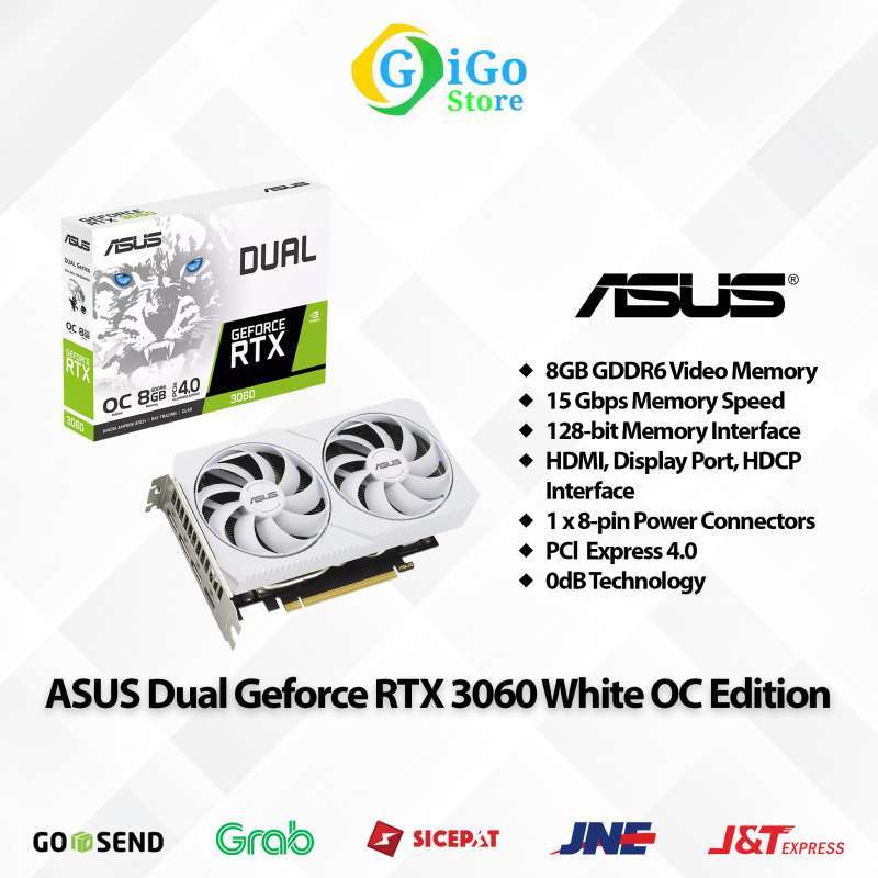 Jual VGA Card ASUS Dual Geforce RTX 3060 White OC Edition 8GB GDDR6 PC ...