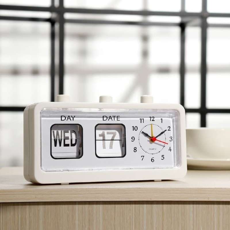 Jual Vintage Retro Table Flip Clock Jam Meja Klasik Alarm Hari Tanggal ...