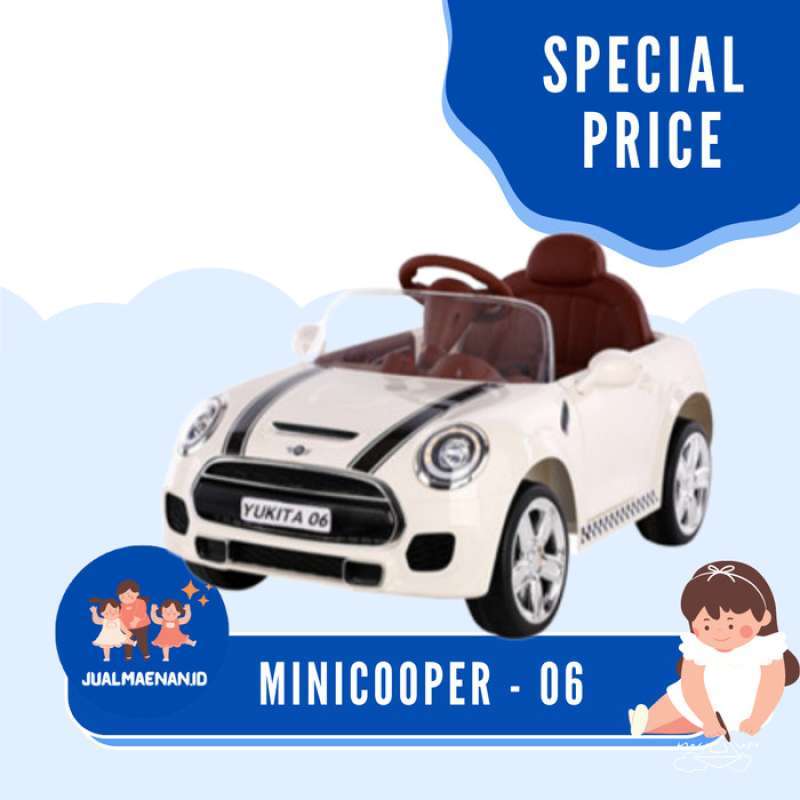 Jual Mainan Anak Mobil Aki Mini Cooper Yukita Dls 06 - White di Seller ...