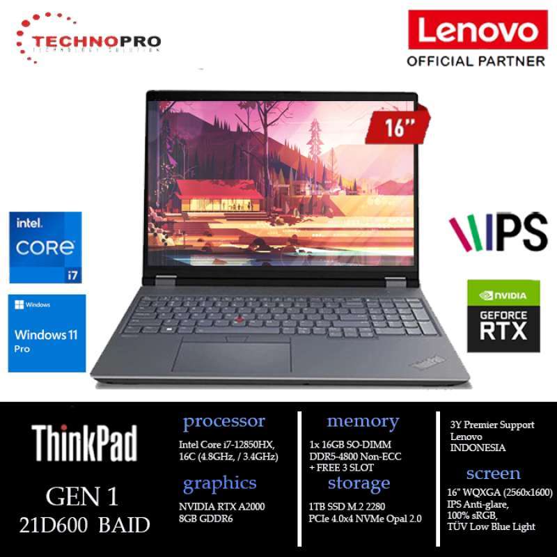 Jual Lenovo Thinkpad P16 GEN 1 BAID ||Intel Core i7-12850HX NVIDIA RTX ...