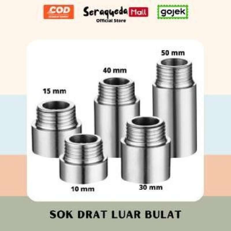 Jual SOK NEPEL SOCK DRAT LUAR DALAM PIPA STAINLESS SAMBUNGAN ORIGINAL - 2 Cm di Seller S E R A Q ...
