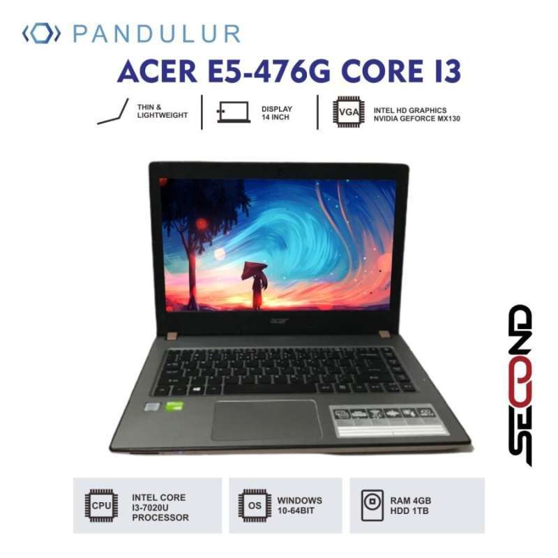 Jual LAPTOP ACER E5-476G/ core i3/ 4GB/ 1TB/ 14inch/ nvidia Mx130 di Seller PD Computer ...