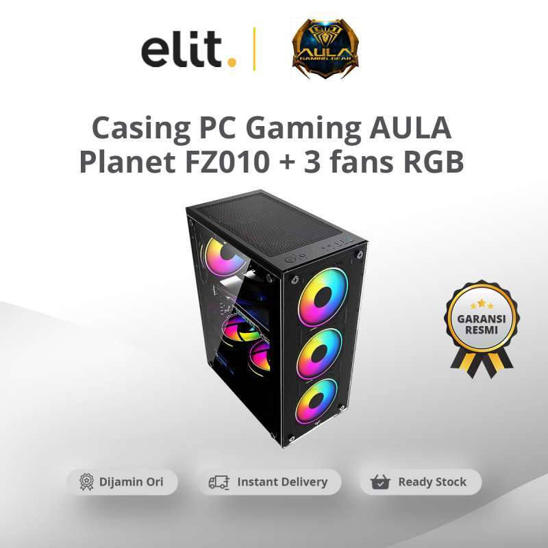 Jual AULA Casing PC Gaming Planet FZ010 Include 3 fans RGB di Seller ...