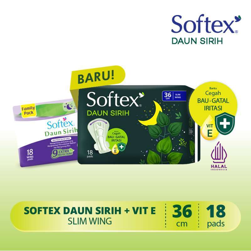 Jual Softex Daun Sirih + Vitamin E Jumbo Pack [36cm / 18 Pads] di ...