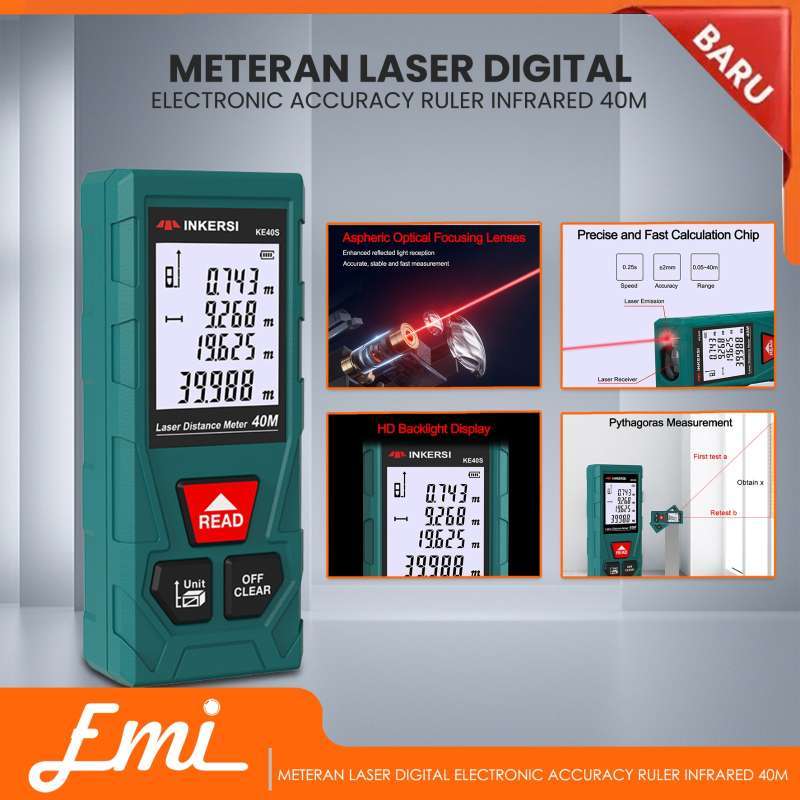 Promo Meteran Laser Digital Electronic Accuracy Ruler Infrared 40m ...