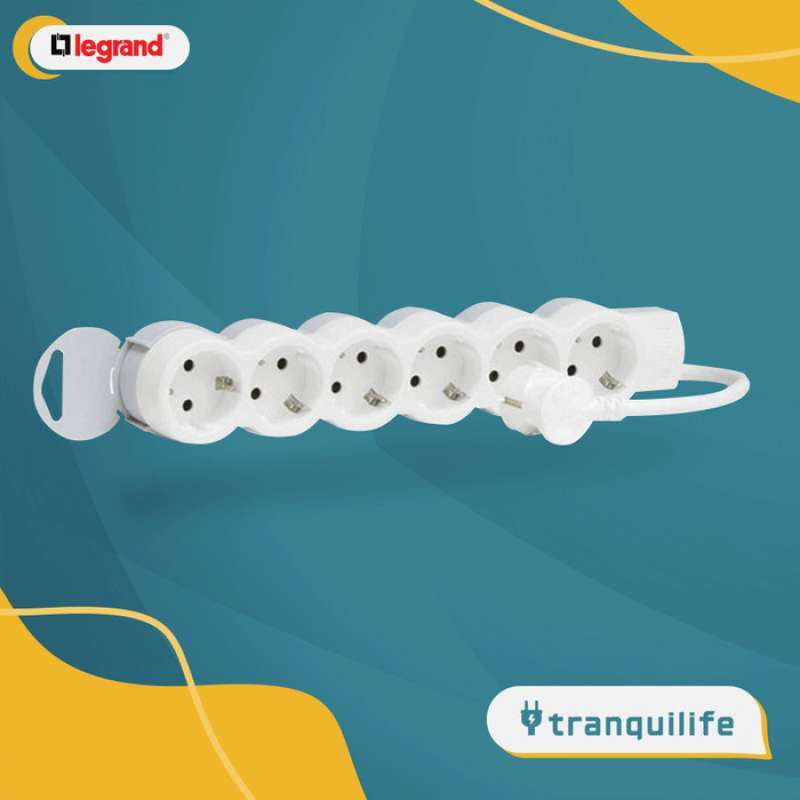 Promo Colokan Listrik Steker 6 Lubang Kabel Extension Legrand Stop ...
