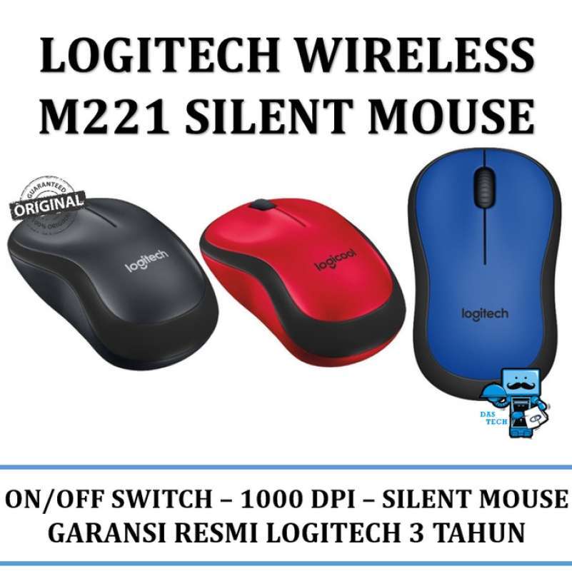 Jual Mouse Wireless M221 Silent Mouse - No Clicking Sound di Seller ...