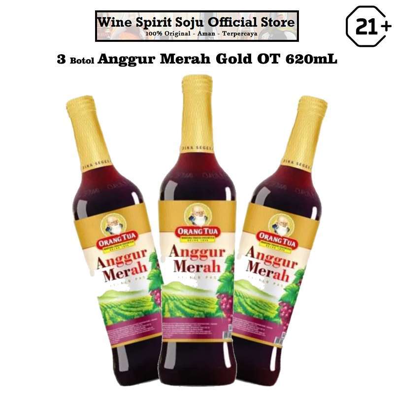 Jual Paket 3 botol Anggur Merah OT Gold 620ml di Seller Winespiritsoju ...