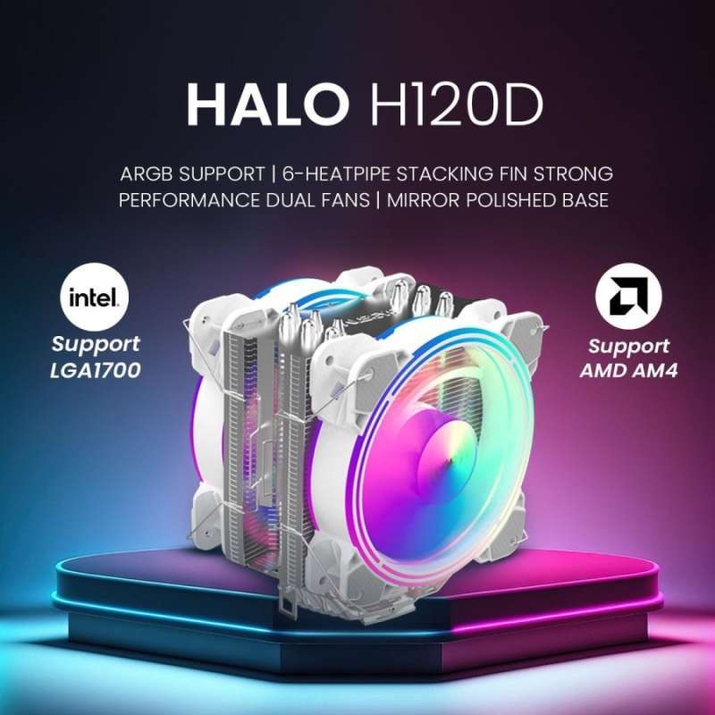 Jual CPU Cooler Alseye Halo H120D RGB Universal Platform - Hitam di ...