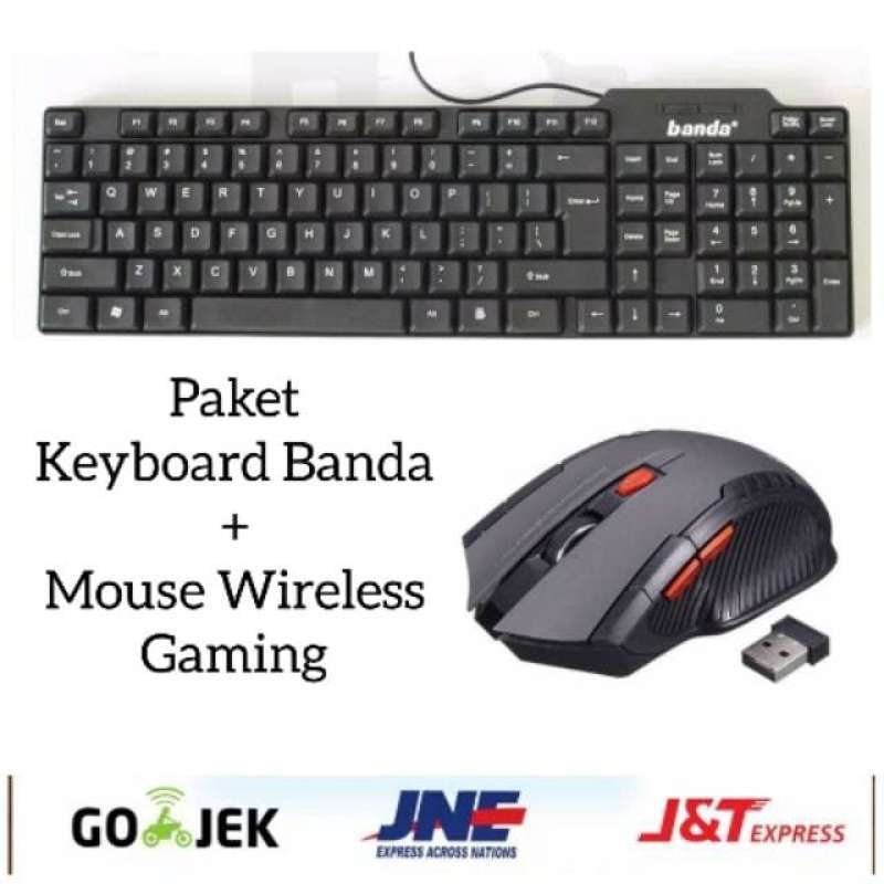 Promo Paket Keyboard Banda + Mouse Wireless Gaming 2.4Ghz Diskon 23% di ...
