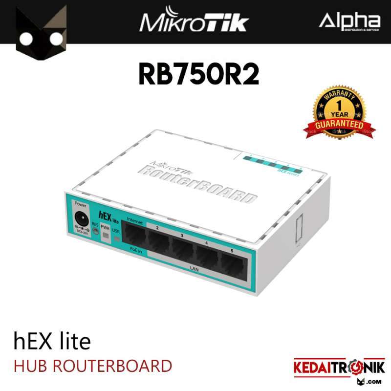 Promo Mikrotik hEX Lite RB750R2 Router Lite routerboard 5 Port Ethernet ...