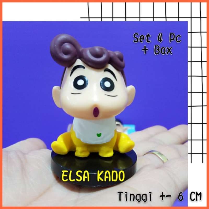 Jual Boneka Miniatur Figure Crayon Shinchan Set 4 Pajangan Mobil ...