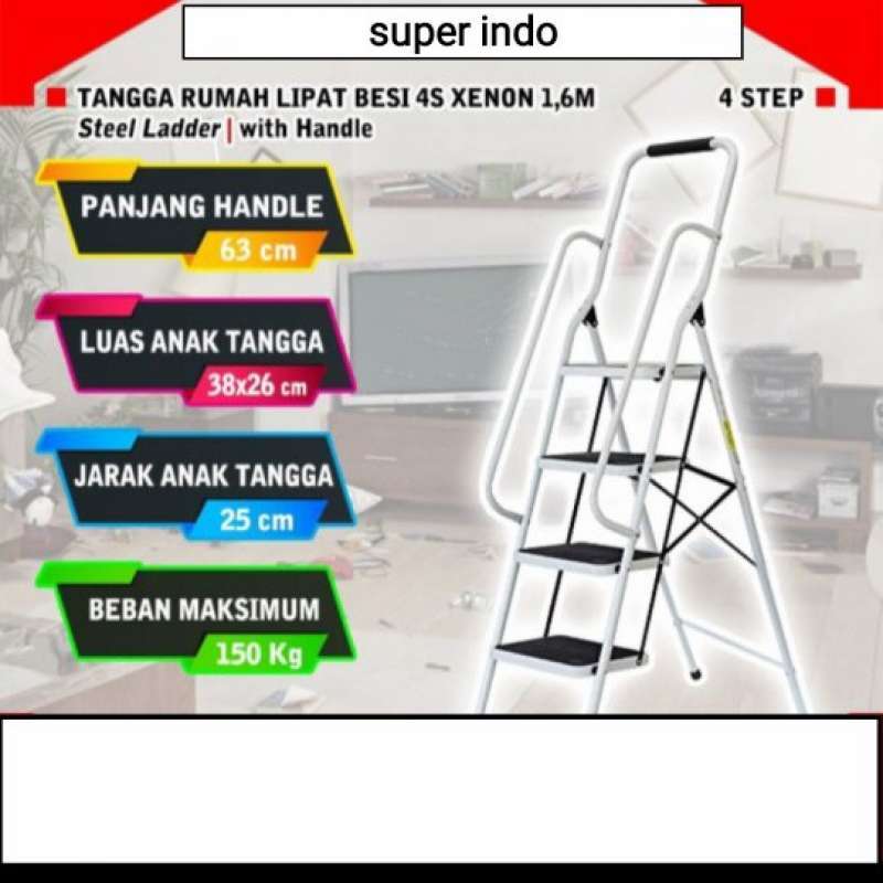 Promo Tangga Lipat Besi 4 Step Ladder Holder Tangga Rumah Diskon 23% Di ...