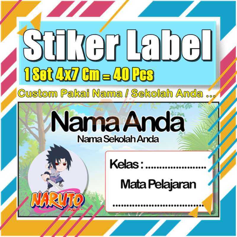 Jual Stiker Label Naruto Model E Buku Pelajaran Anak Vol-201 - Uk 4x7 ...