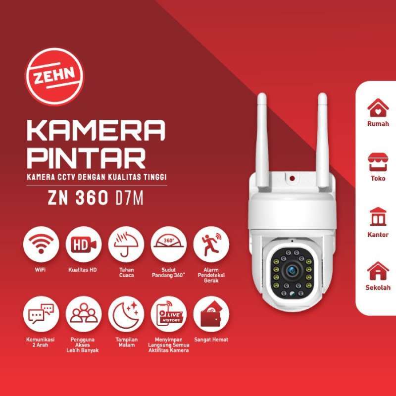 Jual Zehn Smart Camera Cctv Outdoor Zn 360 D7m Greed 3mp Putih Di ...