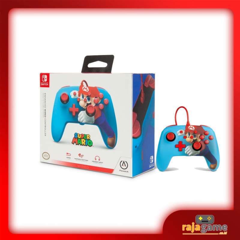 Promo Super Mario Enhanced Wired Controller Nintendo Switch PowerA ...