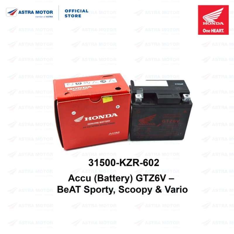 Jual Battery GTZ6V (Aki Kering Motor Honda) 31500KZR602 di Seller ...