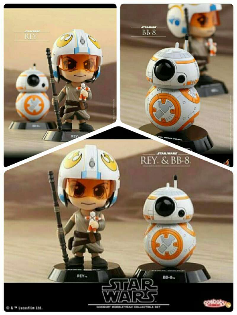 Promo Figure Hot Toys Cosbaby Rey & Robot BB-8 Star Wars Edisi The Last ...