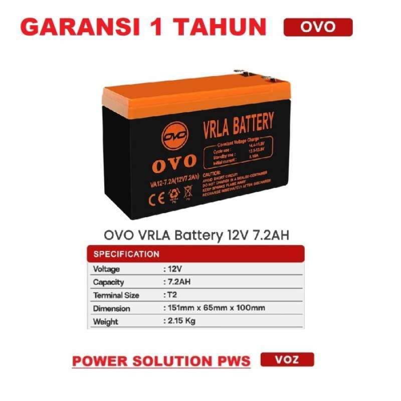 Promo Accu aki baterai kering ups ovo 12v 7Ah Garansi 1 tahun Diskon 23 ...