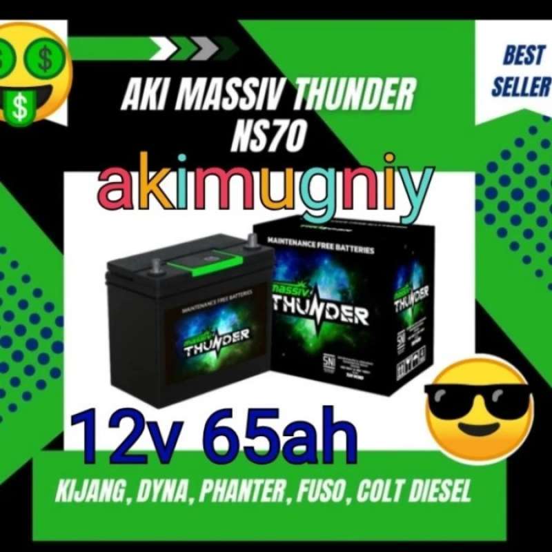 Promo aki mobil ns70 mf kering 65d26r 12v 65ah kijang panther hino massiv Diskon 23% di Seller ...