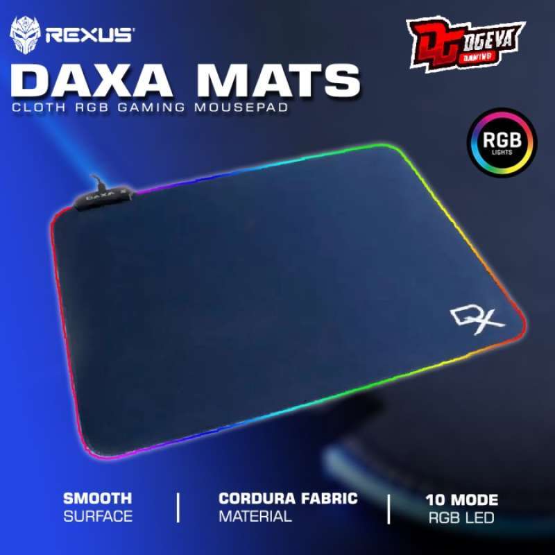 Promo Rexus Daxa Cordura Fabric RGB Gaming Mousepad Diskon 23% di ...