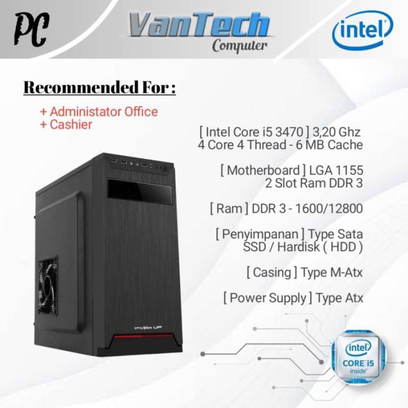 Promo PC Komputer Rakitan Core i5 3470 Admin dan Office Diskon 23% di ...