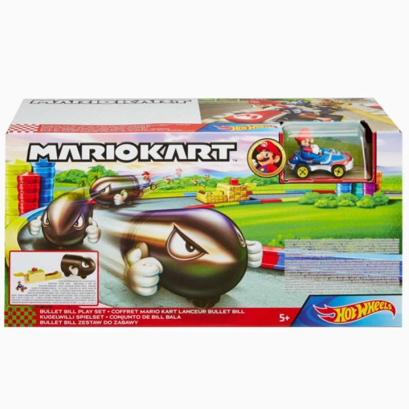 Promo Hot Wheels Mario Kart Bullet Bill Launcher and Mario Kart Vehicle ...