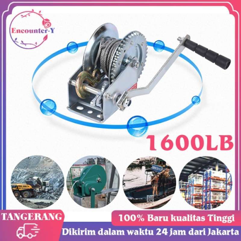 Promo Katrol Manual 1600 Lbs Hand Winch Alat Winch Manual Kerekan Mobil ...