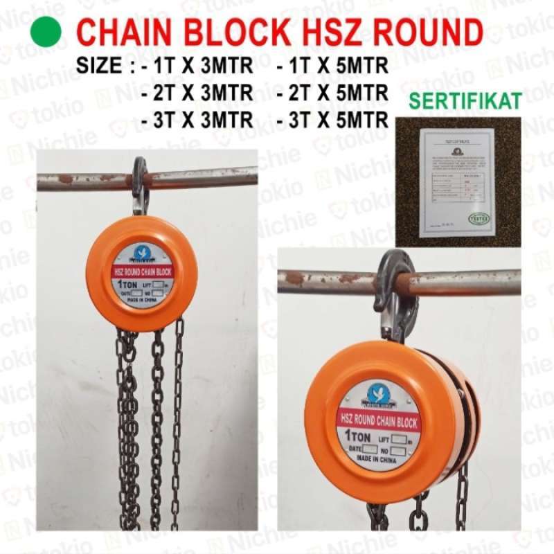Promo CHAIN BLOCK HSZ 3T x 5M TAKEL TIPE HS-Z 3 TON x 5 METER Diskon 23% di Seller Meepo - Tegal ...