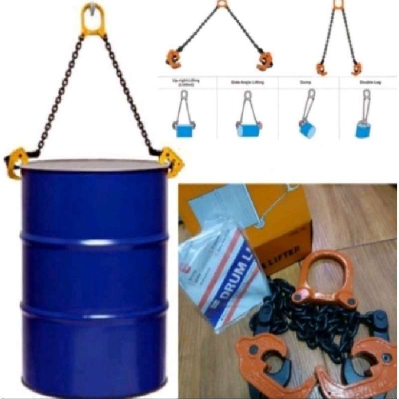 Promo chain drum lifter 1 ton alat angkat drum rantai drum handling sap ...