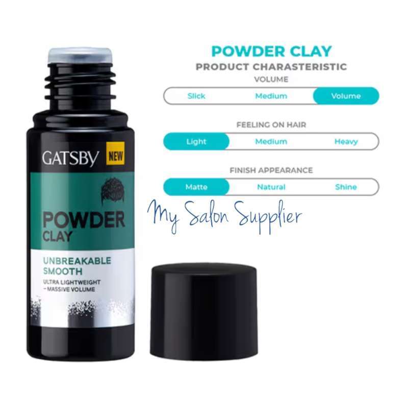 Jual Gatsby Powder Clay Unbreakable Smooth Hair Styling Powder 20gr Di ...