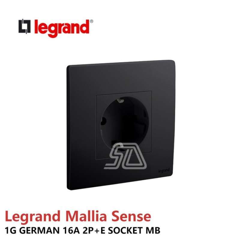 Promo Legrand Mallia Sense 1g German 16a 2p+e Socket Matt Black Mb ...