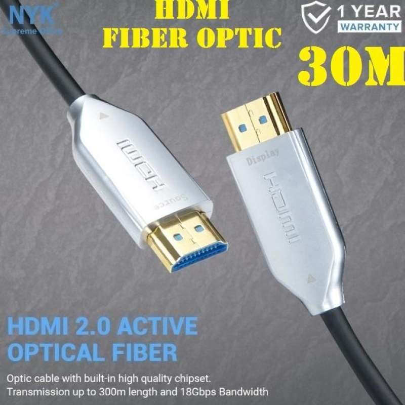 Promo Nyk Kabel Active Fiber Optic Hdmi 2160P Ultra Hd 4K 30M New!!! Diskon 23% di Seller ...