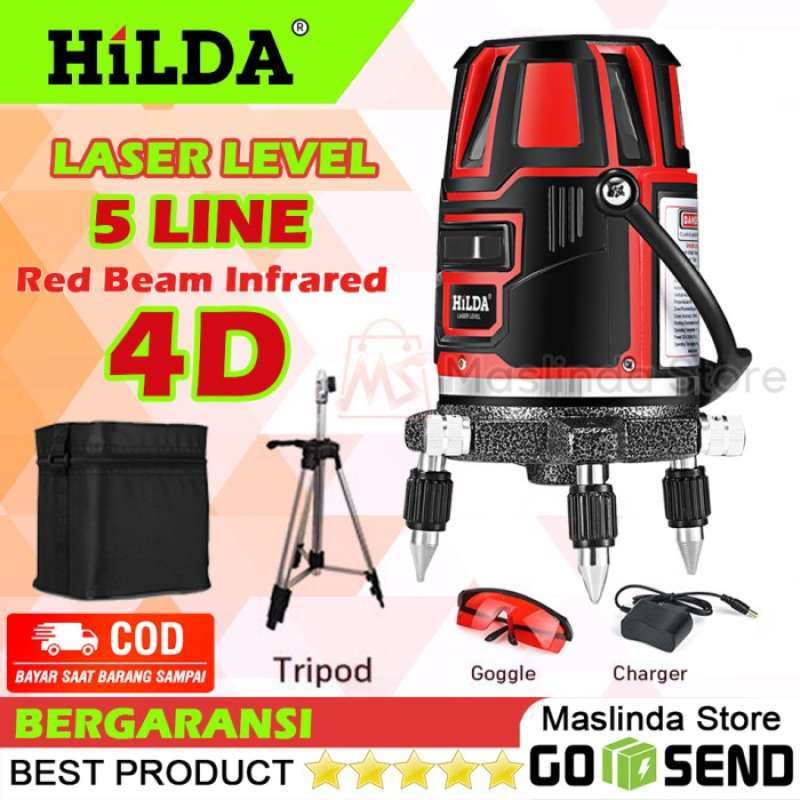 Promo Hilda Laser Level 5 Line Meteran Garis Leveling Alat Ukur ...