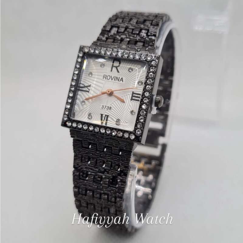 Jual FREE BOX !! JAM TANGAN WANITA DEWASA ROVINA RANTAI STAINLESS STEEL ...