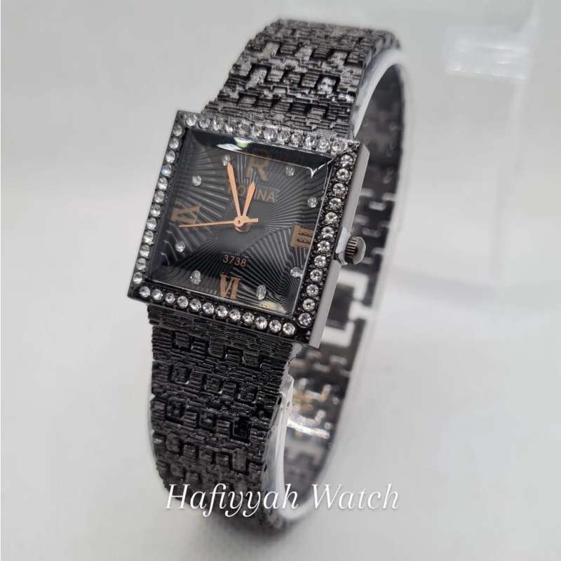 Jual FREE BOX !! JAM TANGAN WANITA DEWASA ROVINA RANTAI STAINLESS STEEL ...