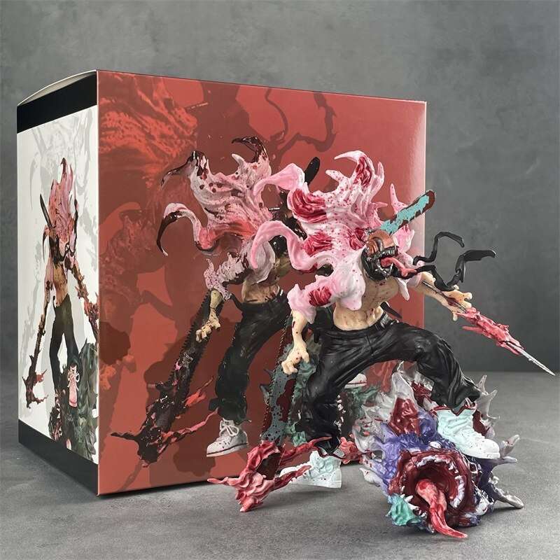 Promo 16cm Chainsaw Man Denji Anime Figure Chainsaw Man Rage Battle Bat ...